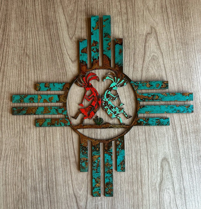 Zia with Kokopelli Metal Wall Art - 2 – Decor Unique
