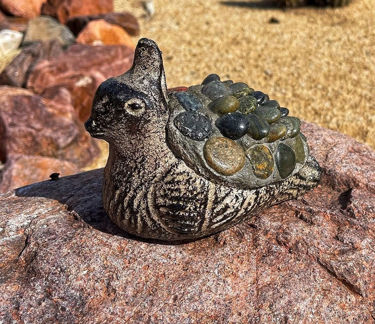 Baby Quail Garden Statue Decor Cement Figurine – Decor Unique